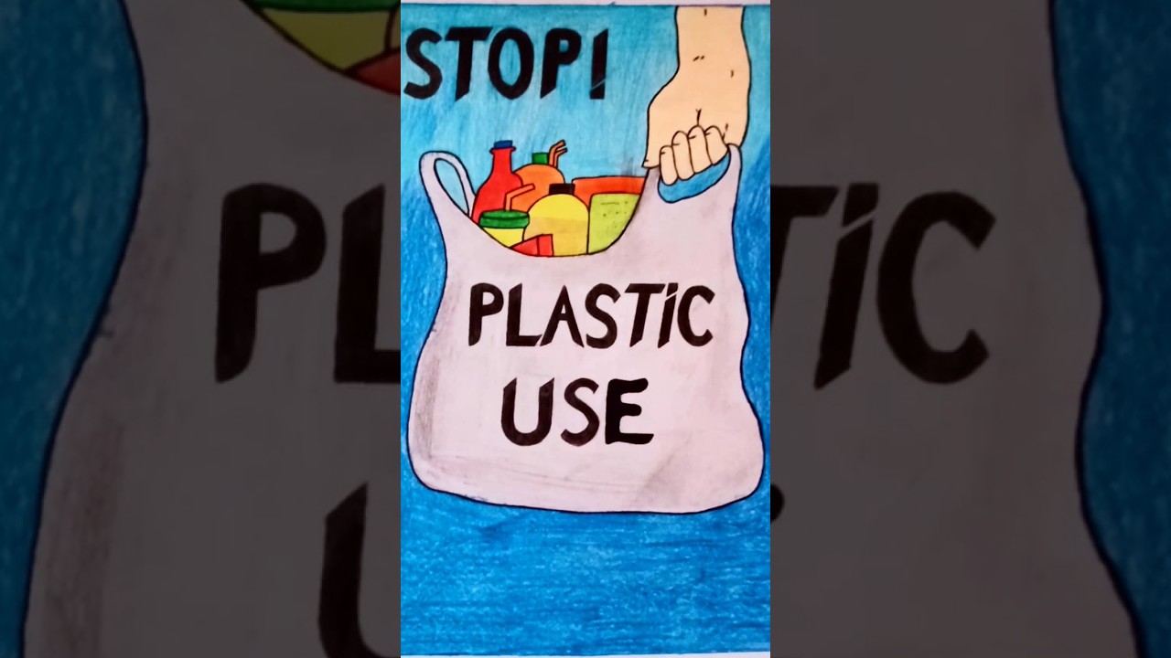 Stop Plastic Use || #stopplasticpollution #poster #drawing #shorts
