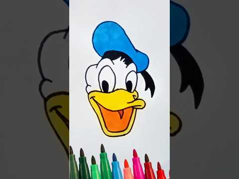 EASY DONALD DUCK DRAWING || cute drawing #cutedrawing #drawing #DRAW #shorts