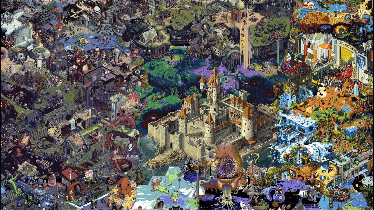 Pixel art and Pixeljoint collab collage