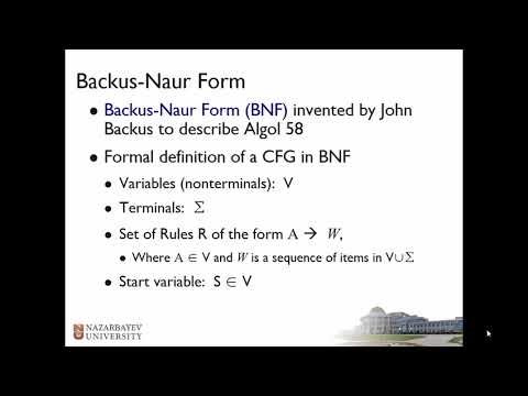 Context-Free Grammars – CSCI 272 Formal Languages