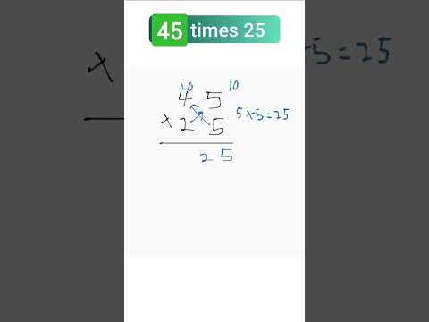 Multiplication Trick 45 times 25 #shorts #maths