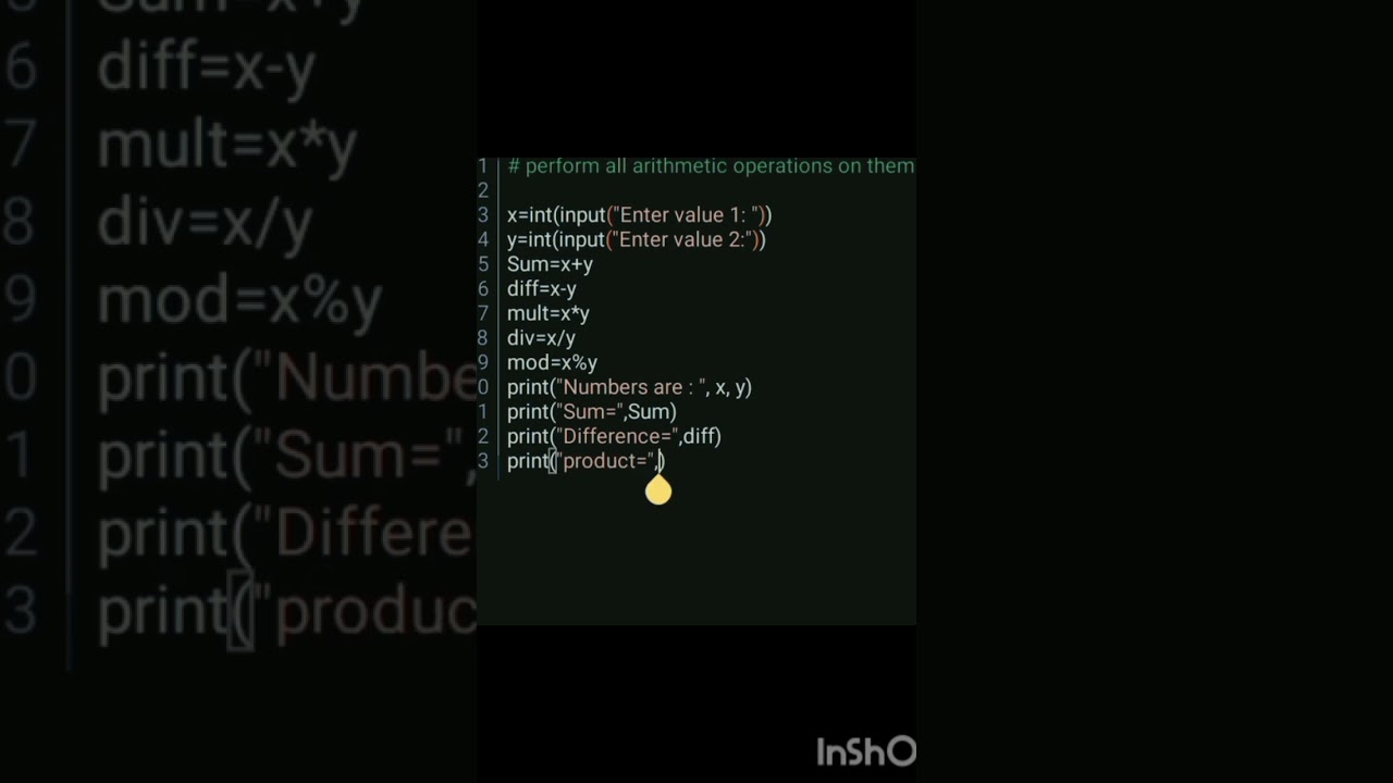 perform all arithmetic operations in python/#Program_world @program_world