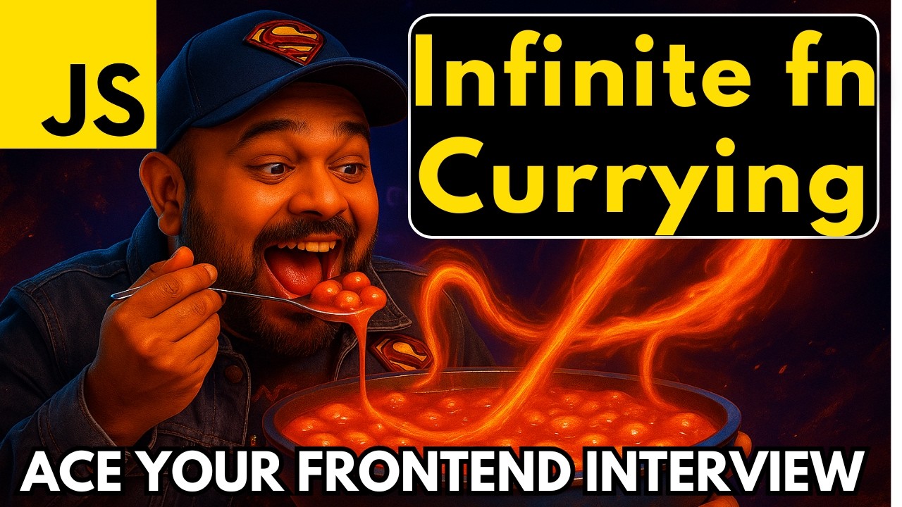 Infinite Function Currying - sum(1)(2)(3)(4)..( n)() - Ace Your Javascript Interview #frontendmaster