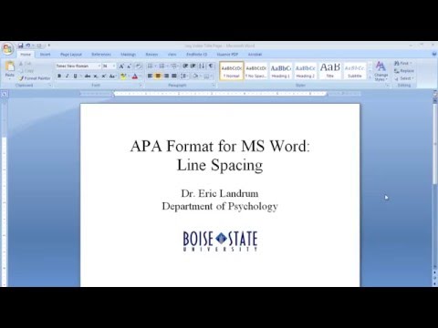 APA Format for Microsoft Word: Line Spacing