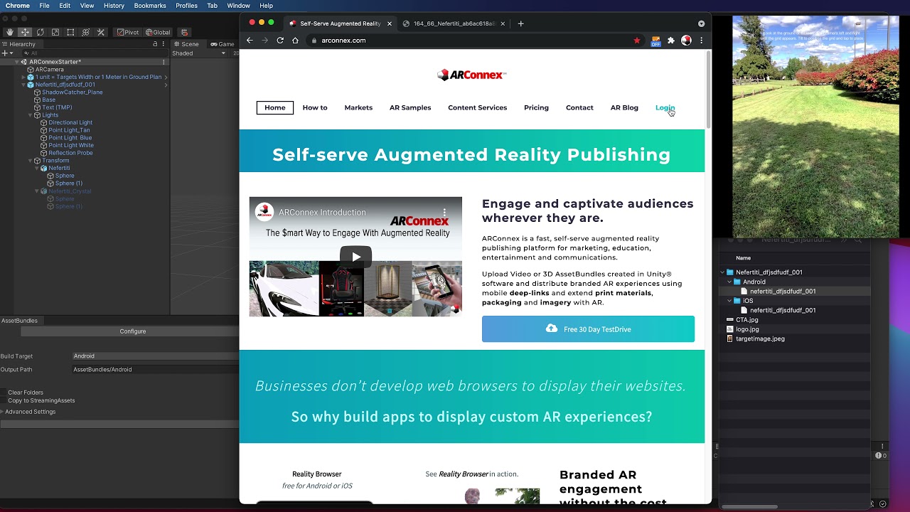 ARConnex 3d-AR code-less workflow