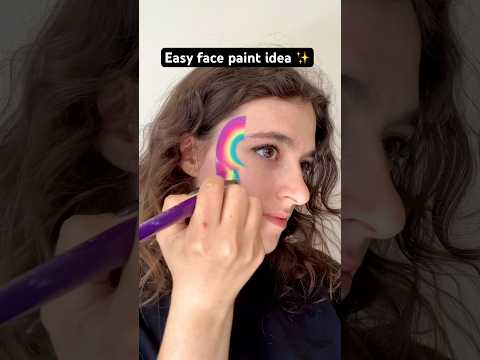 60 second face paint idea🎨✨ #facepaintingideas #facepainting #facepaintingtutorial #onestroke