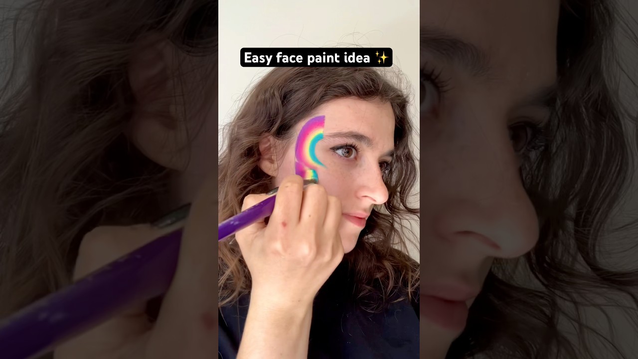 60 second face paint idea🎨✨ #facepaintingideas #facepainting #facepaintingtutorial #onestroke