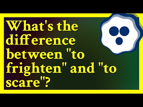 The two words are synonyms and may be used interchangeably. Scare comes the Old Norse word skirra...