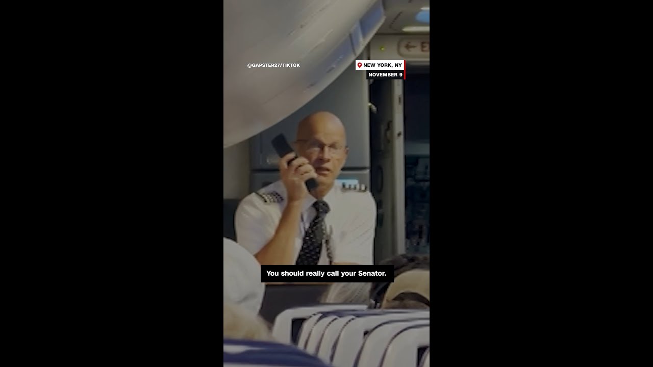 Frustrated pilot urges passengers to 'call their senator'