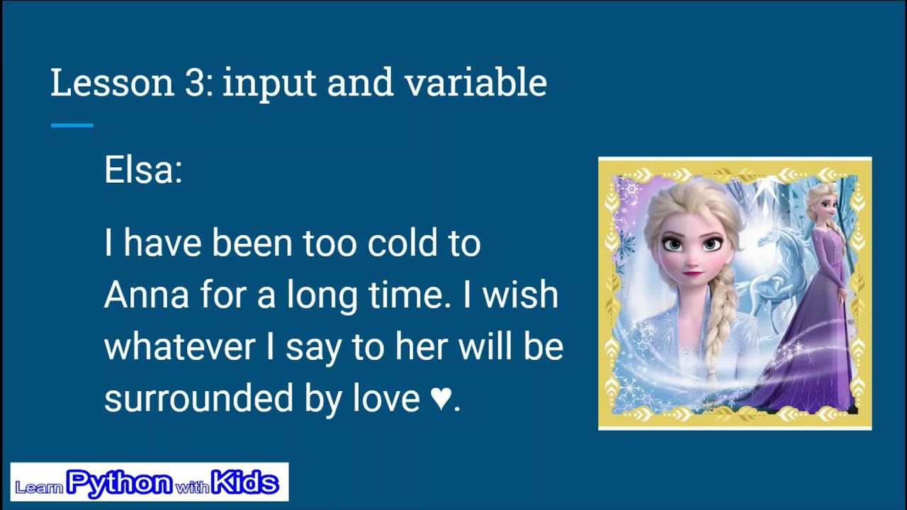Learn Python with Kids - Lesson 3: Input and Variable