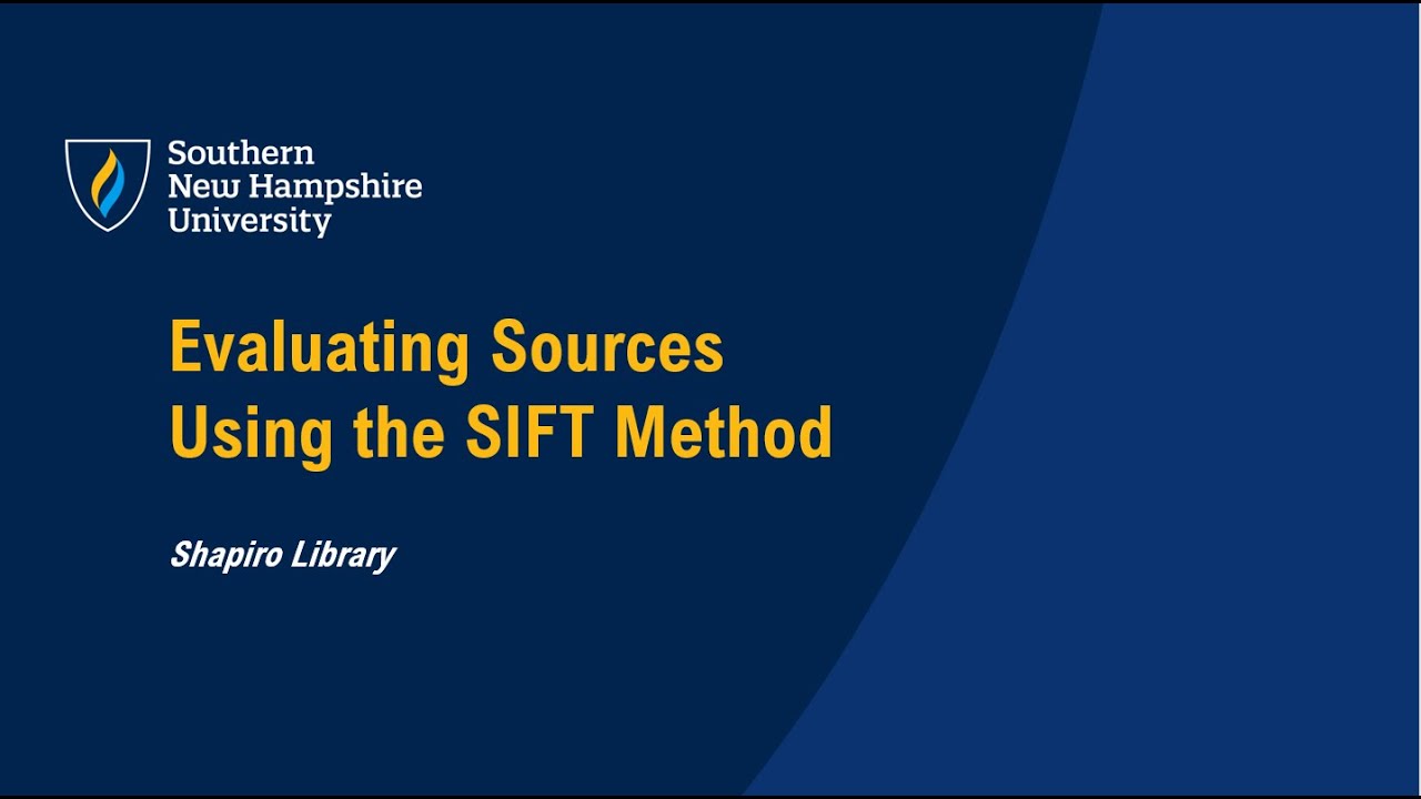Evaluating Sources Using the SIFT Method