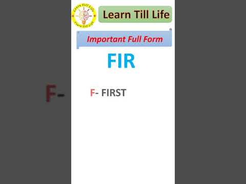 FIR || Important Full form || Full form of FIR || #Shorts #FIR
