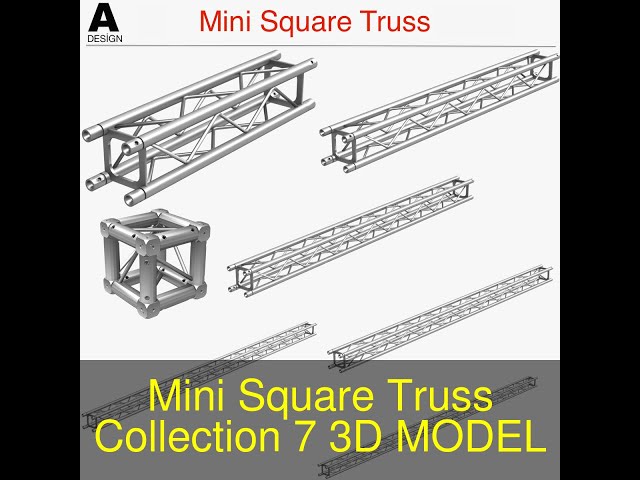 Mini Square Truss (Collection 7 Modular Pieces) 3D Model - FlatPyramid