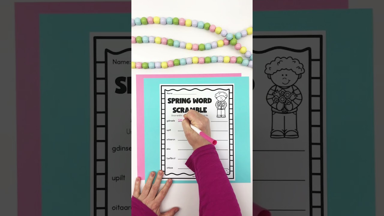 Spring Word Scramble Puzzles for Kids Coloring Pages #kidslearning #puzzle #coloring #kids #spring