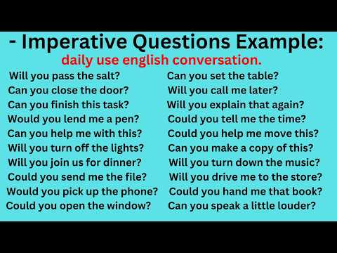 How to Use Imperative Questions in English || Imperative Sentences Explained with Examples.