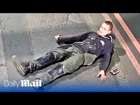 Drunk driver falls out of the pub before crashing his van into three people after heavy session