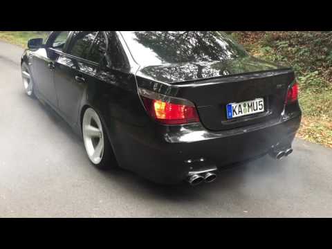 BMW E60 530i Sound and Burnout