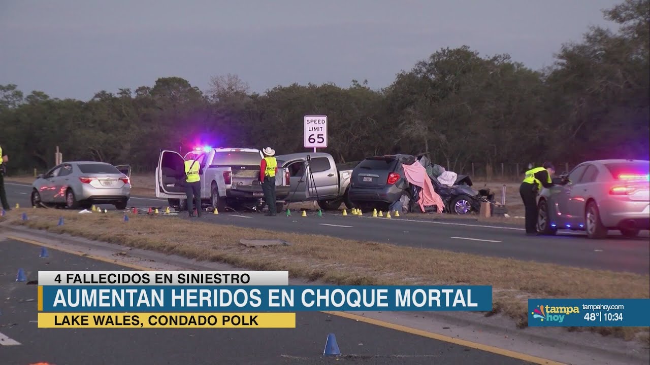 VIDEO SENSIBLE: Cámaras captan choque mortal en Lake Wales | 4 muertos en la Carretera 60