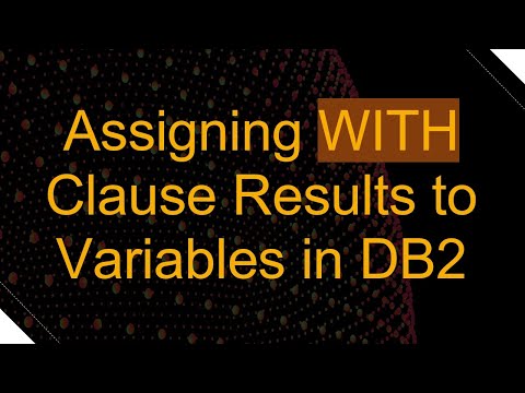 Assigning WITH Clause Results to Variables in DB2