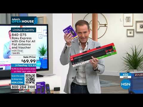 Roku Express with One for All Flat Antenna Bundle with V...