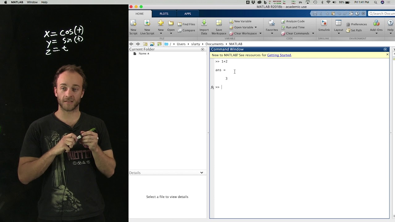 Matlab Tutorial - How to Plot a 3-D Curve