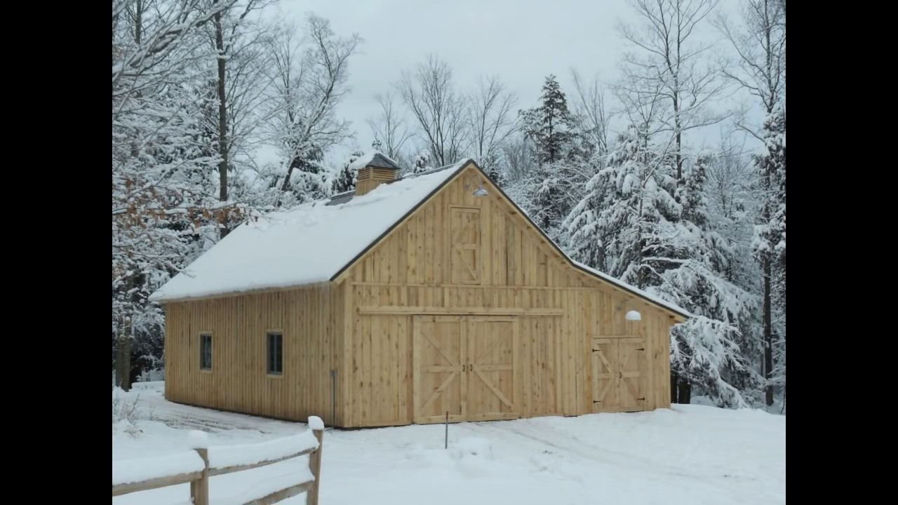 Gable Post and Beam Barn Virtual Tour 22x50 with 12x50 lean to