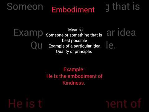 " Embodiment "vocabulary for compititive exams# #explore#shorts
