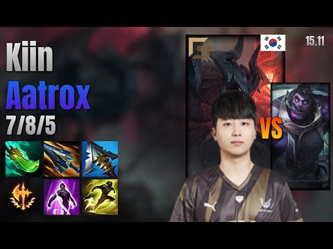 Kiin Top Aatrox vs Dr. Mundo lol KR solo rank Full Game 15.11 | 기인 아트록스 vs 문도 박사