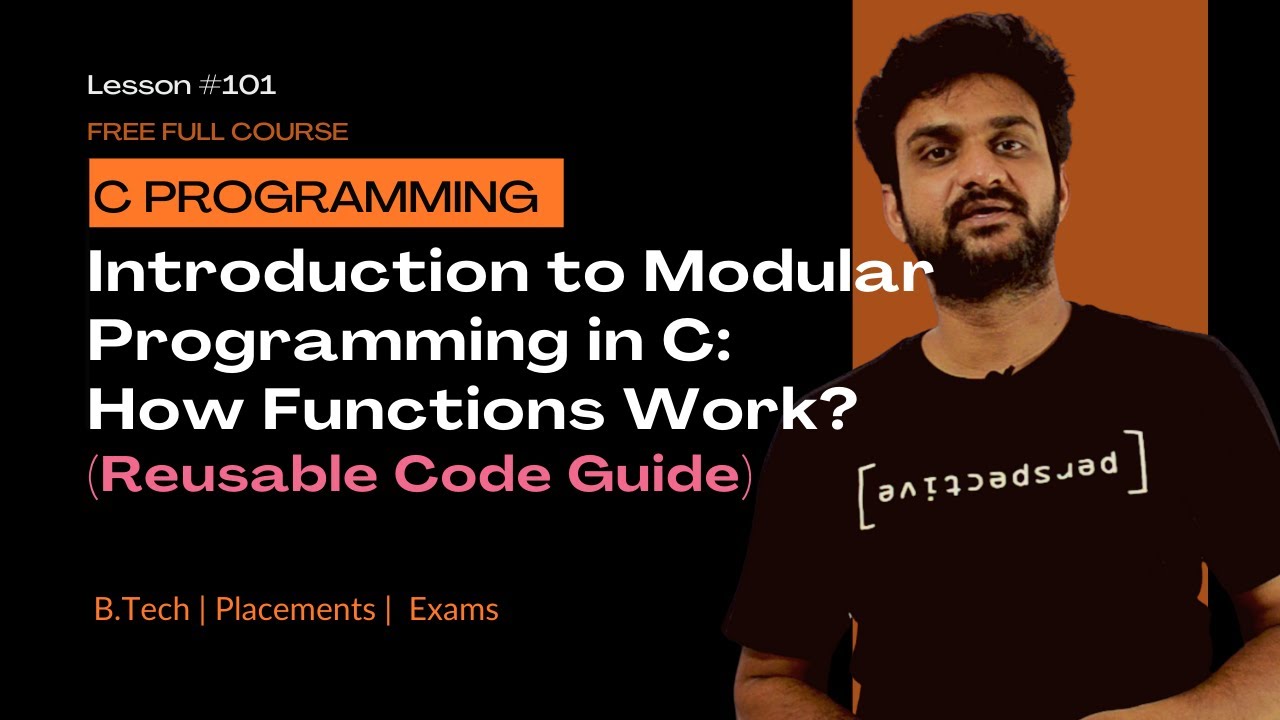 Introduction to Modular Programming in C: How Functions Work (Reusable Code Guide) || C Programming