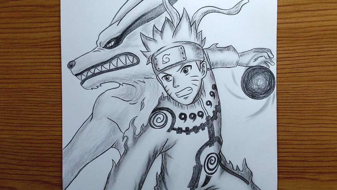 How To Draw Naruto Kurama Mode Rasengan Step By Step || Easy Anime Drawing Tutorial