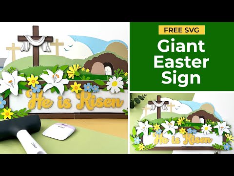 Free Easter SVG 🌼 He is Risen Giant Sign