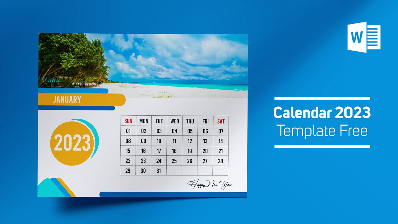 CALENDAR 2023 in MS WORD   (2022) ⬇ FREE  TEMPLATE
