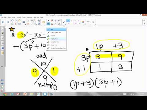9 6 Factor Polynomials using Umbrella and Box Method Part I