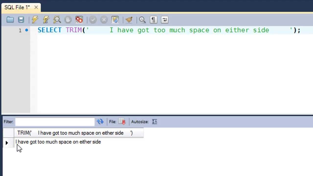 SQL Tutorial - 40: The TRIM() Function