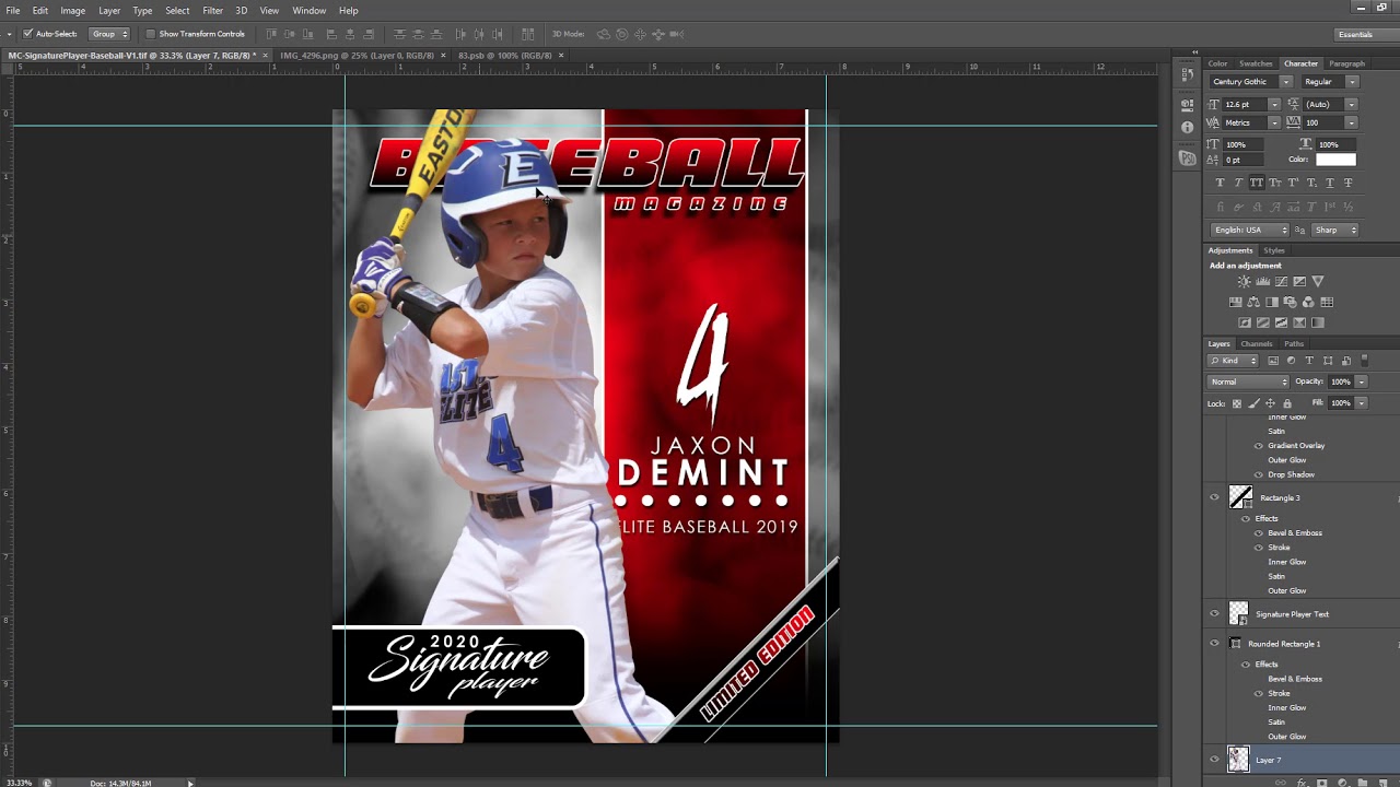 SignaturePlayer Baseball Magazine Cover Template