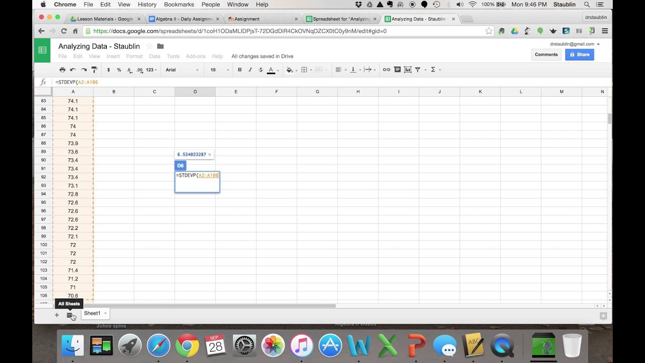 Data Analysis using Spreadsheet