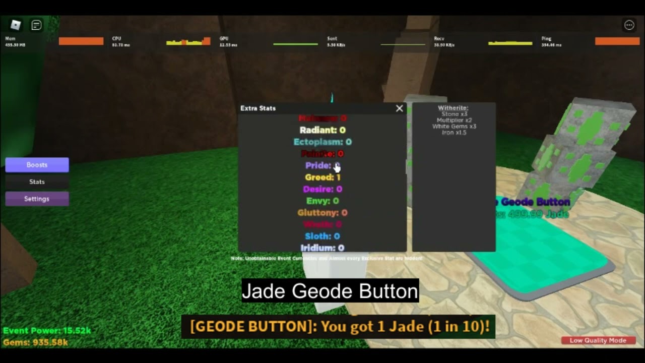 Jade geode button in Button Simulator: E.D