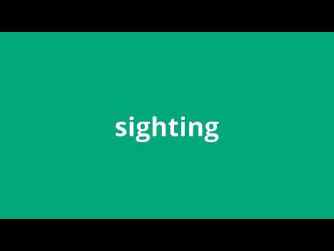 what is the meaning of sighting