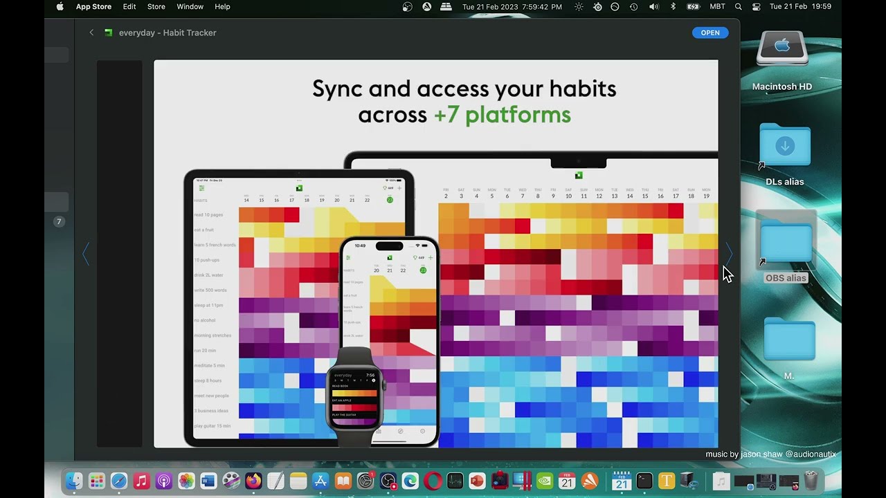 everyday Habit Tracker Mac App Store Basic Overview