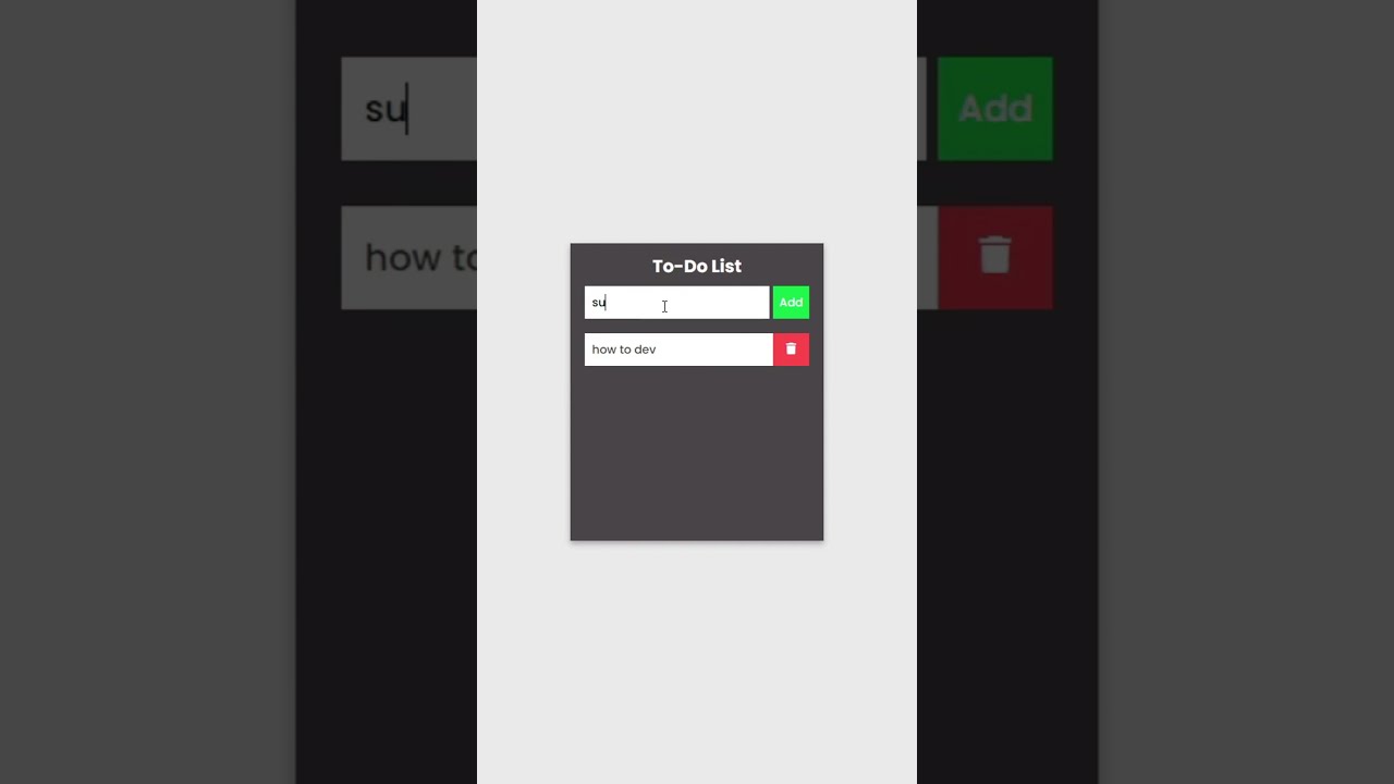 A To Do List App