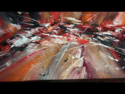 Réalisation d'un tableau abstrait grand format - Making a large abstract table