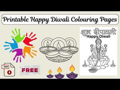 Printable Happy Diwali 2024 Free Coloring Pages PDF Free Download