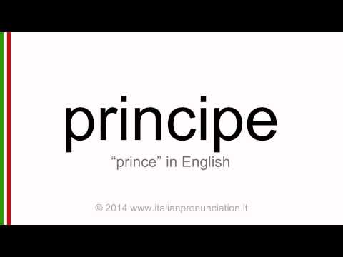 Correct italian pronunciation of principe, prince
