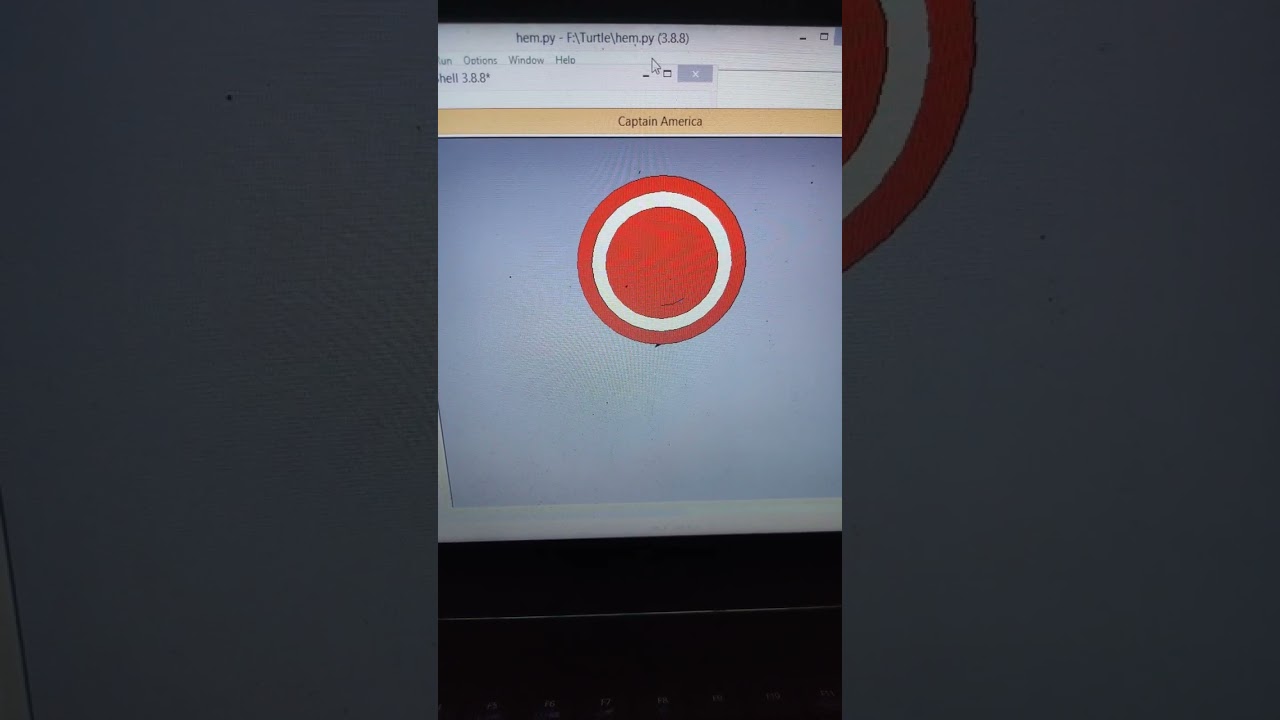 captain america shield from pyturtle #Shorts #belajarpython #Pyturtle #captainamerica