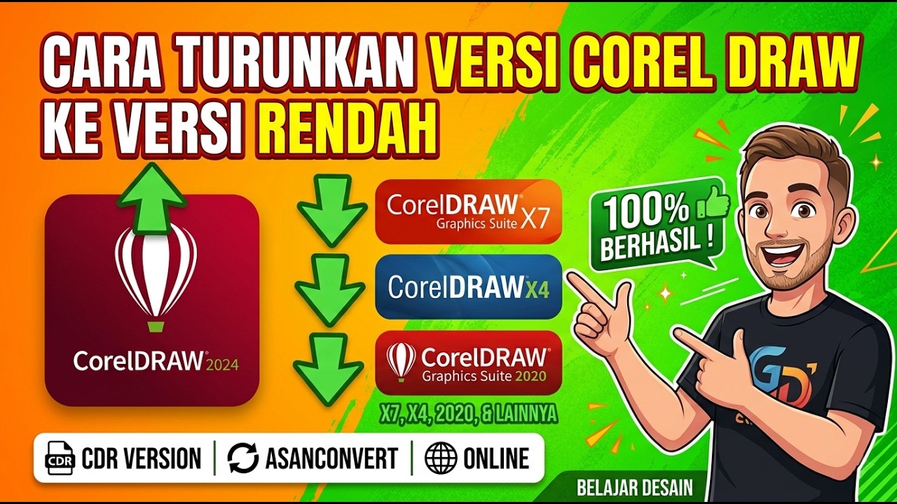 Cara Menurunkan Versi CorelDRAW ke Versi Rendah Tanpa Ribet | CDR Version & AsanConvert