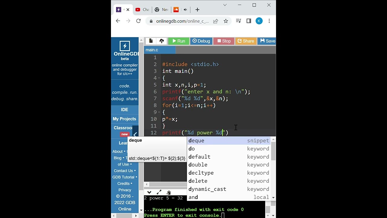 C Program to find power of number using for loop