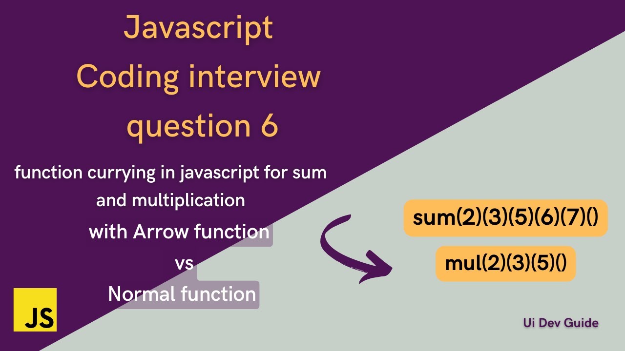 Function Currying in JavaScript | javascript coding interview questions @uidevguide 2023