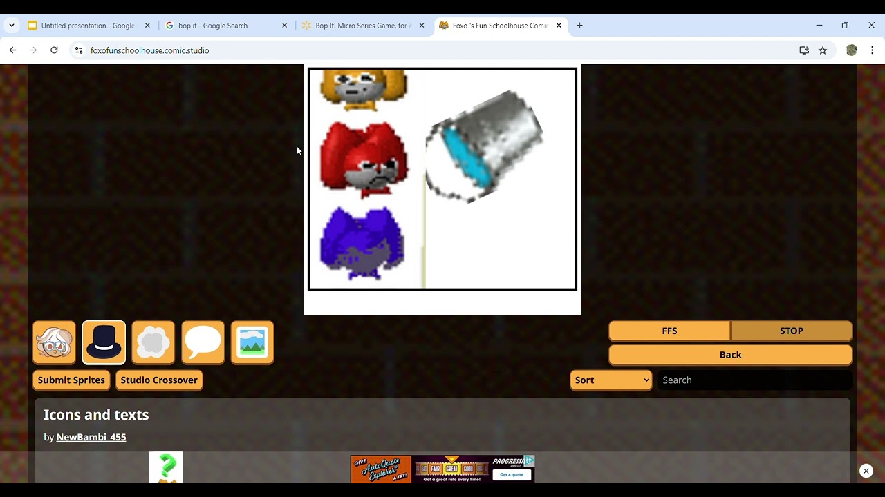 Foxo 's Fun Schoolhouse Comic Studio   make comics & memes with Foxo 's Fun Schoolhouse characters