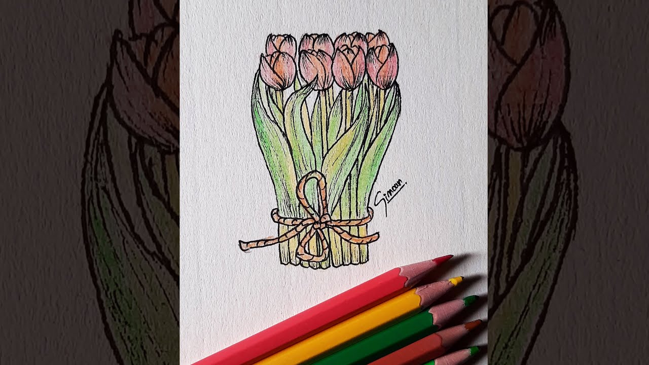 Tulip Drawing #shorts #shortvideo