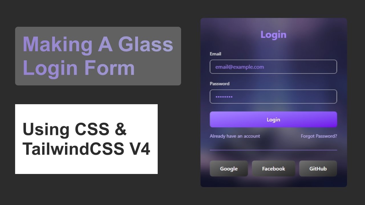 How To Make A GLASSMORPHISM Login Form With React & TailwindCSS v4 – Stunning UI!